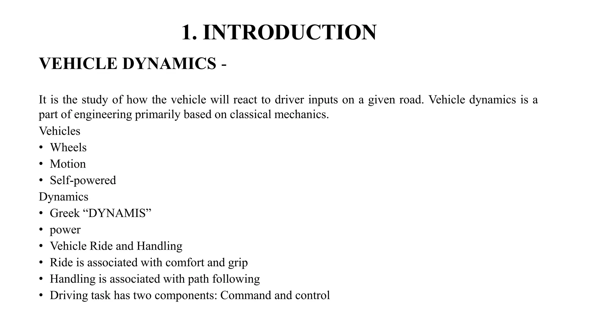 Vehicle dynamics ppt shiva | PPTX