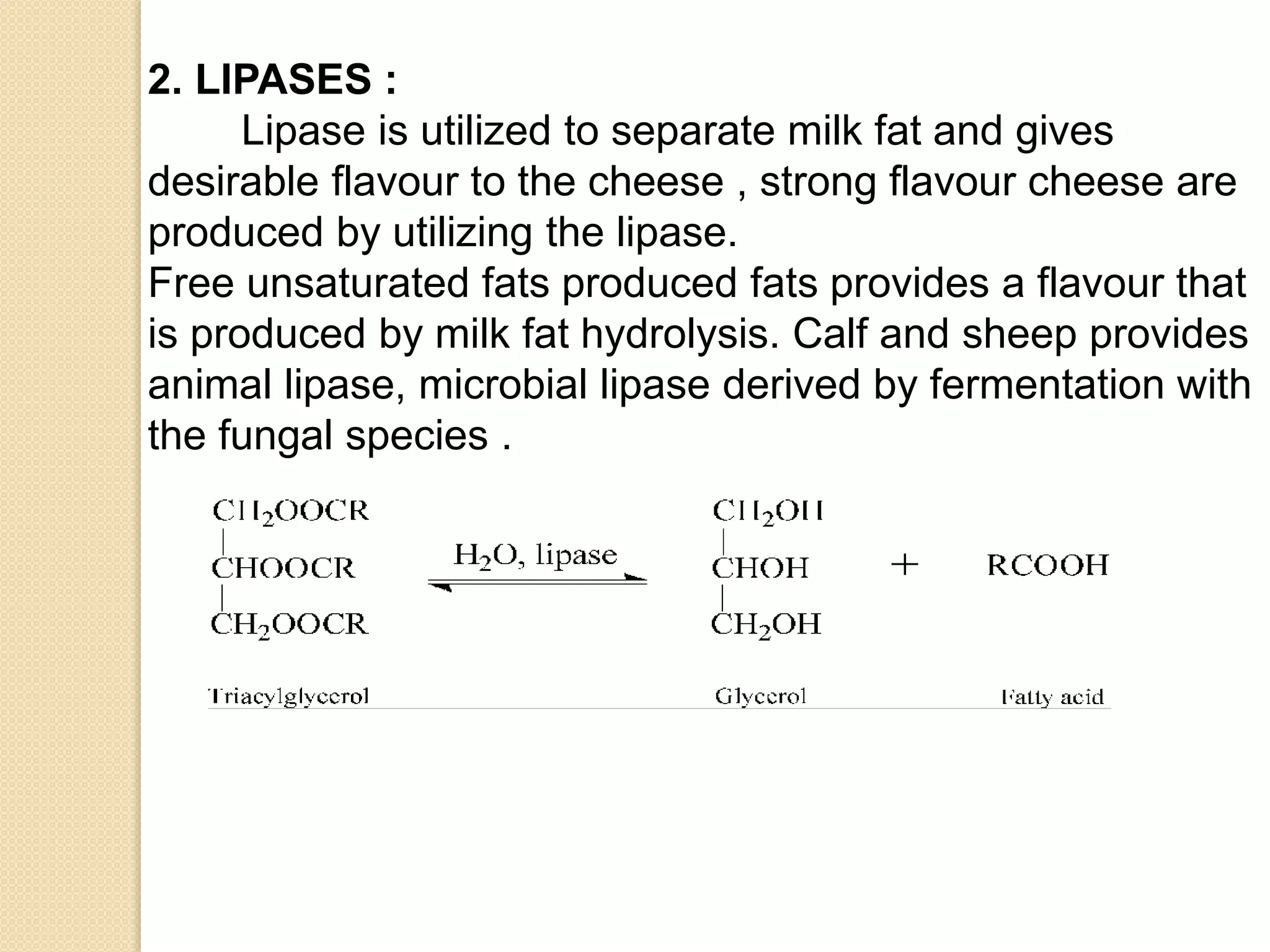 Role of enzymes in dairy processing | PPTX