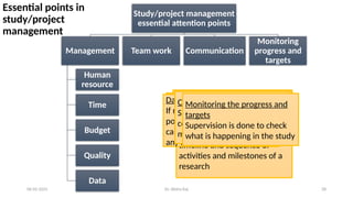 Study plan and Project management (BCBR) by Dr. Alisha Raj | PPT