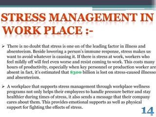 Stress Management (causes of stress n how to manage them) by Sukant ...