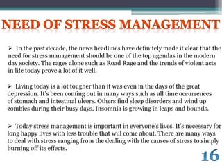 Stress Management (causes of stress n how to manage them) by Sukant ...