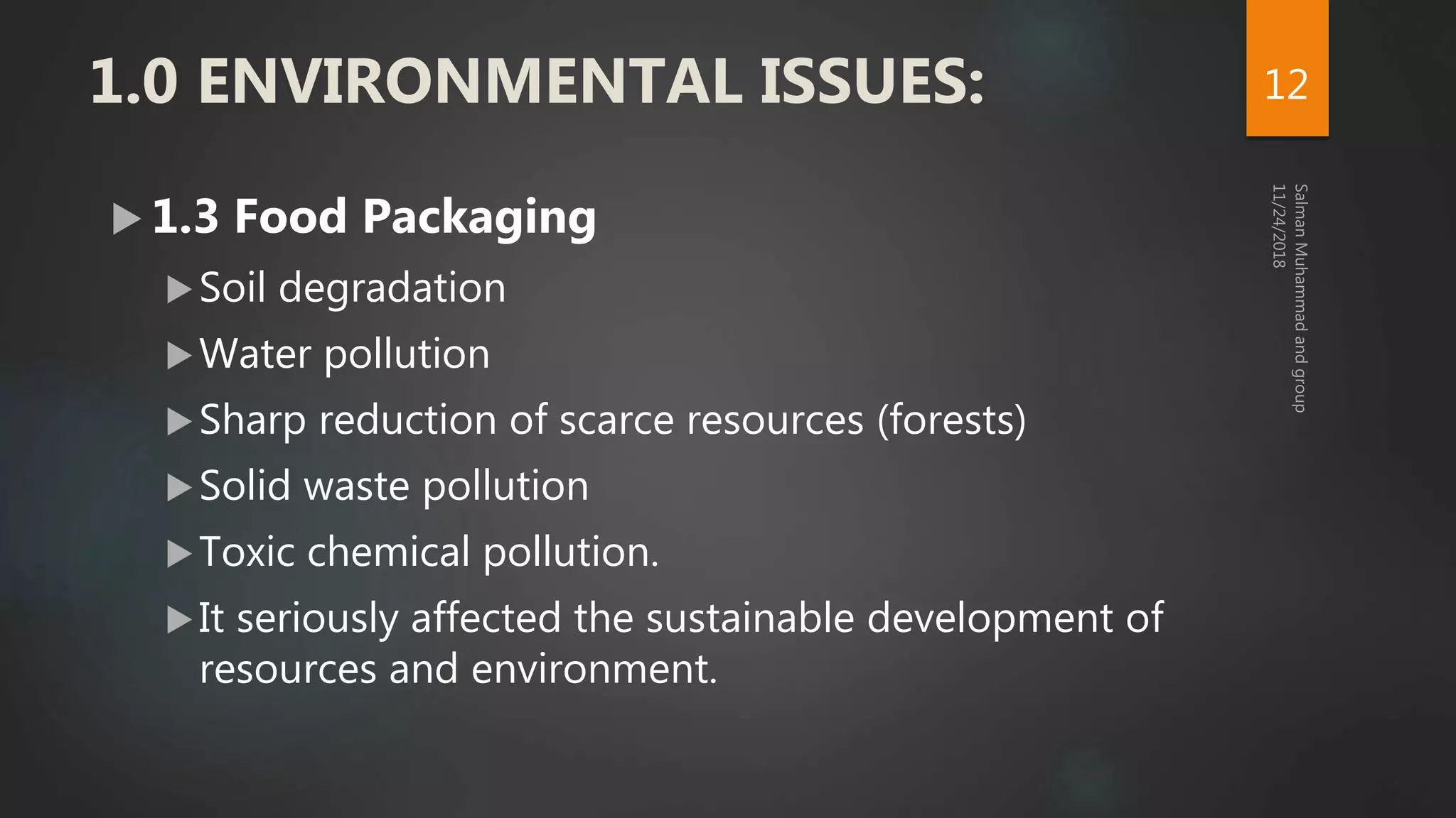 Environmental issues related to food industry | PPTX