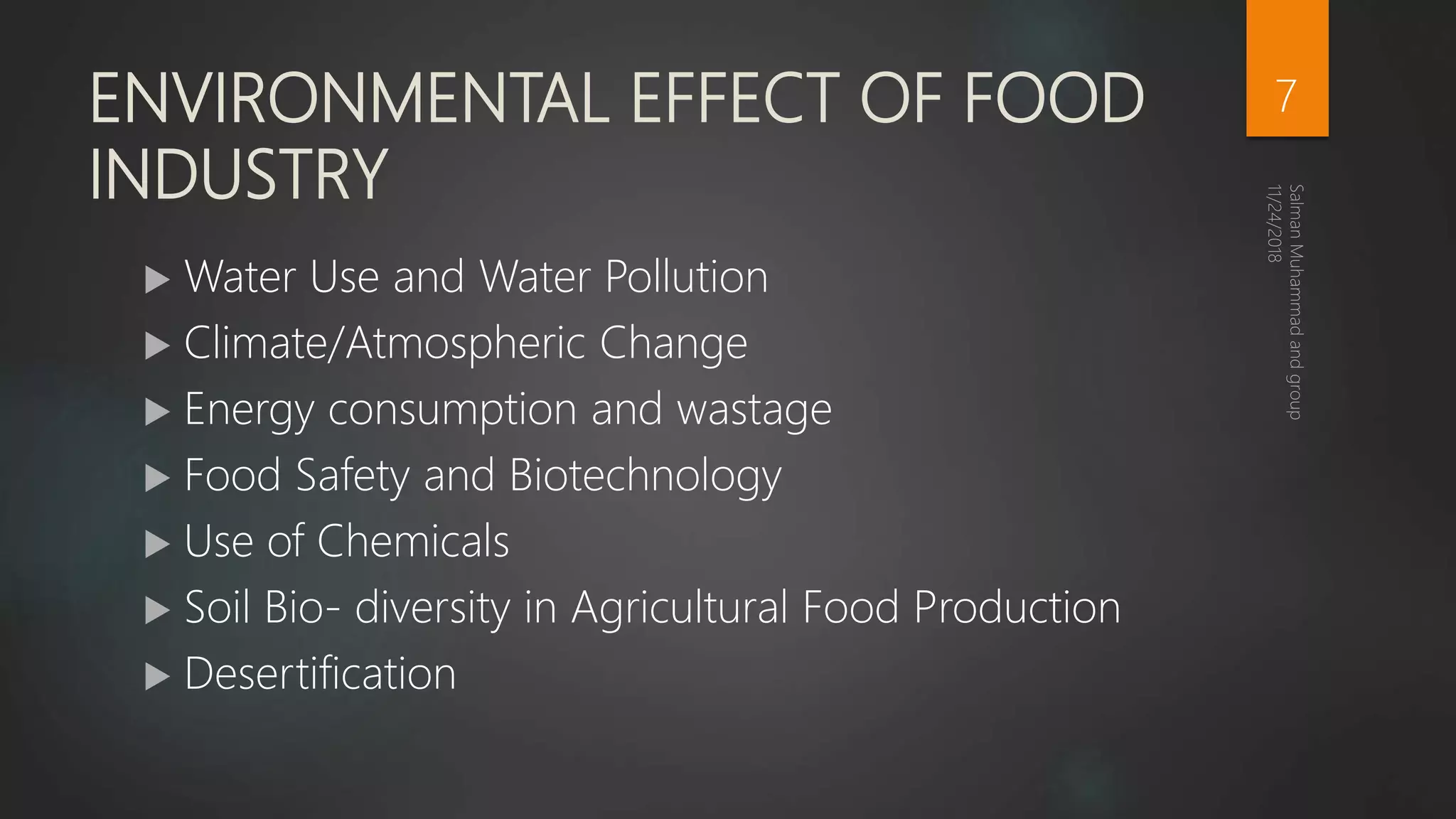 Environmental issues related to food industry | PPTX