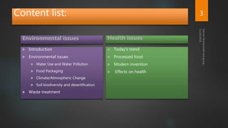 Environmental issues related to food industry | PPTX