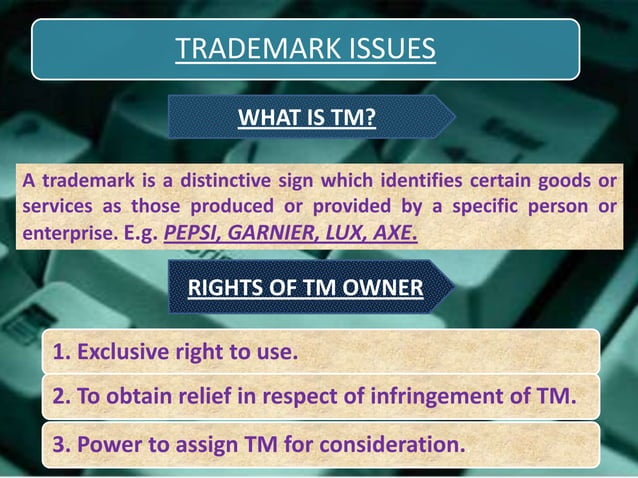 trademark issues in cyberspace | PPTX | Web Hosting | Internet