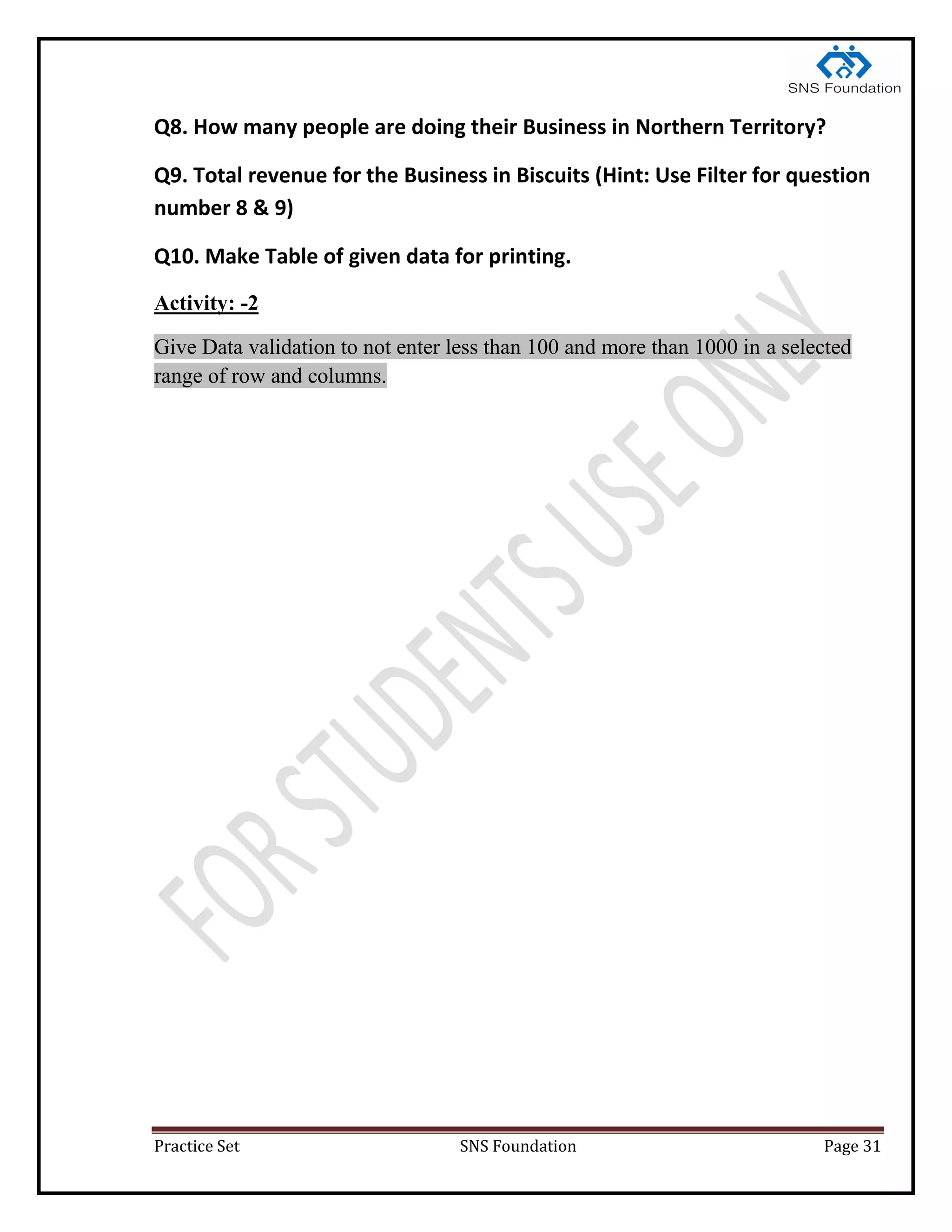 6 months module of Basic computer training | DOCX