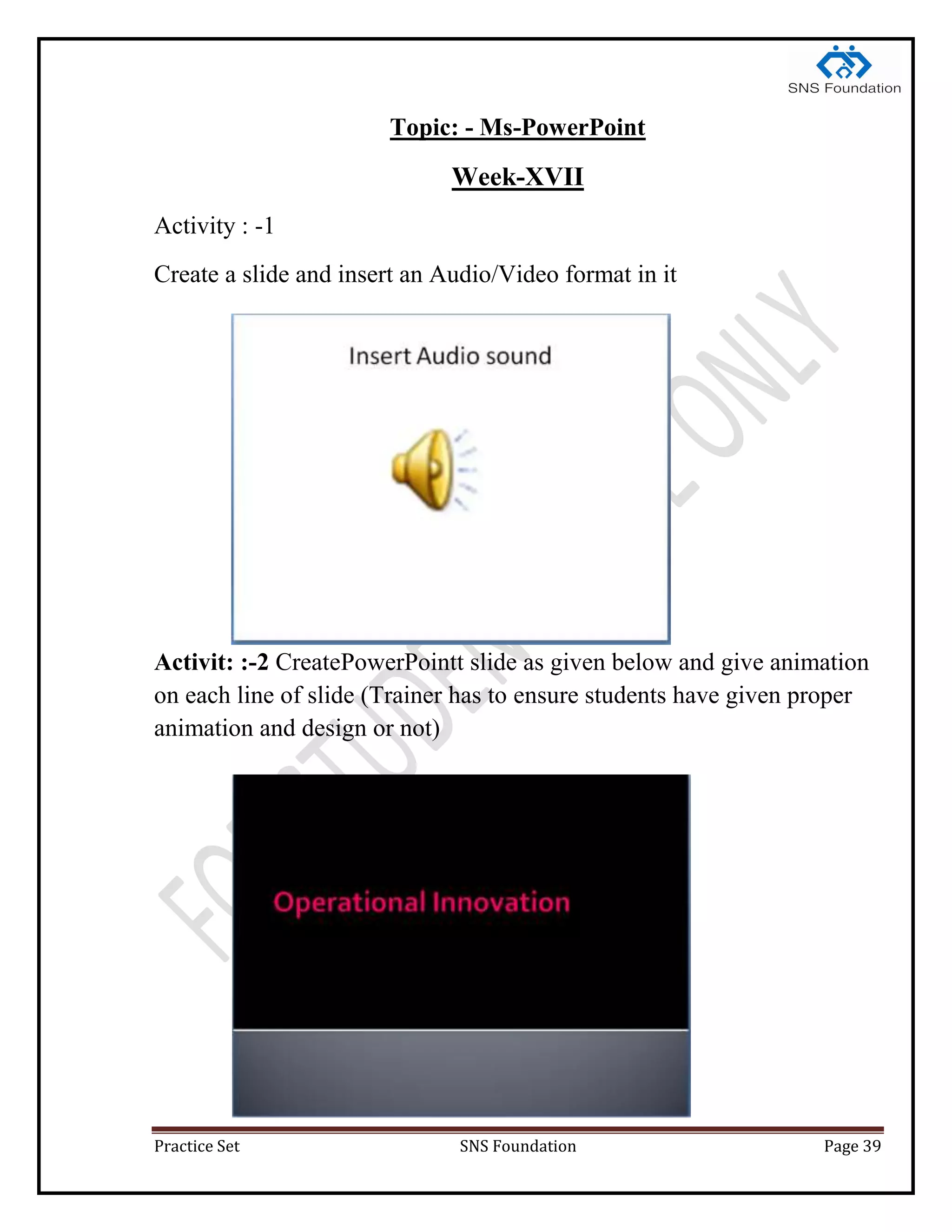 6 months module of Basic computer training | DOCX