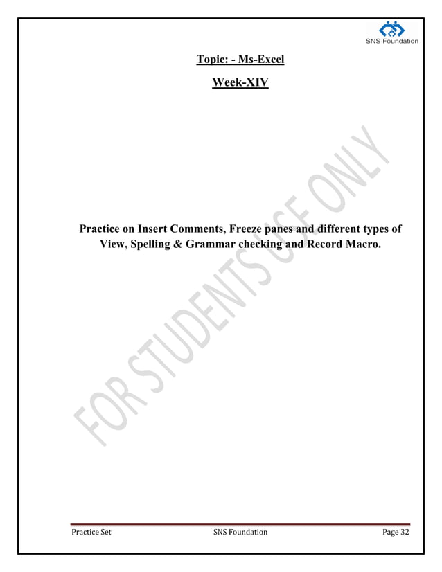 6 months module of Basic computer training | DOCX