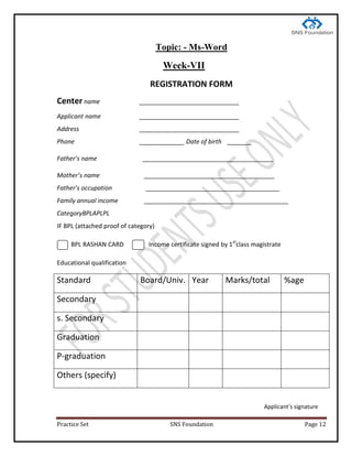 6 months module of Basic computer training | PDF