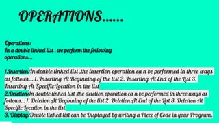 DOUBLE LINKED LIST(DATA STRUCTURE) PPT BY PRASUN KUMAR | PPTX