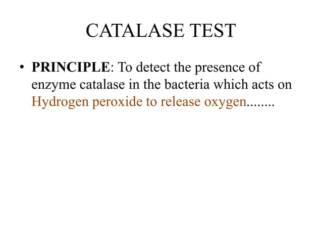 OXIDASE, CATALASE, COAGULASE TESTS.pptx | Chemistry | Science