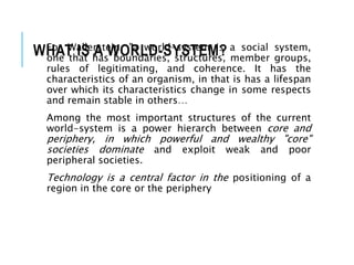 World systems theory and Migration | PPTX