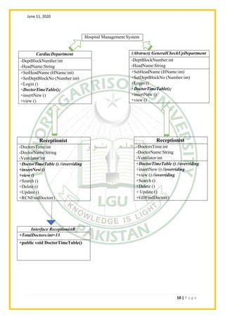 Hospital Management System Documentation Java | PDF
