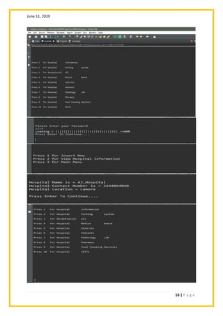 Hospital Management System Documentation Java | PDF