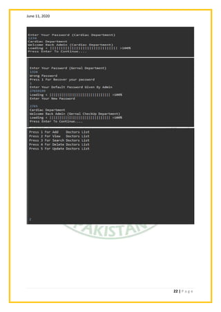 Hospital Management System Documentation Java | PDF