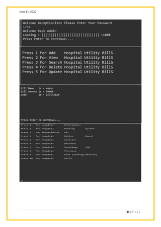 Hospital Management System Documentation Java | PDF