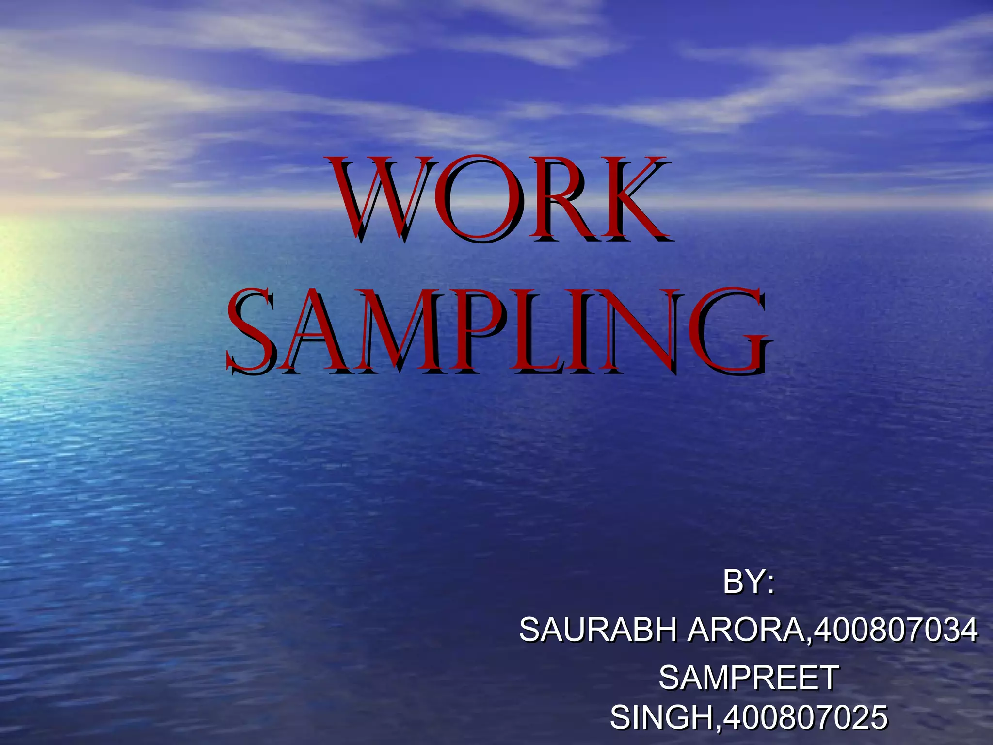 Final pres. work sampling (3) | PPT