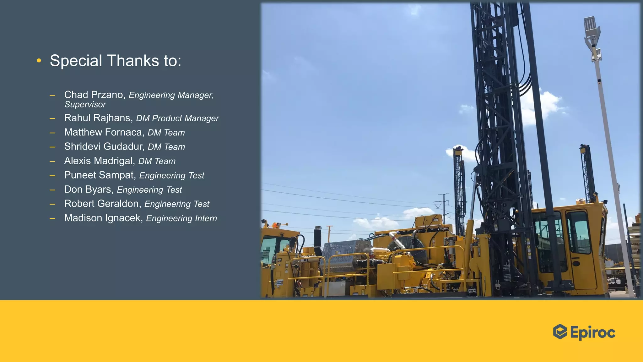 Epiroc Summer Internship Final Presentation | PDF