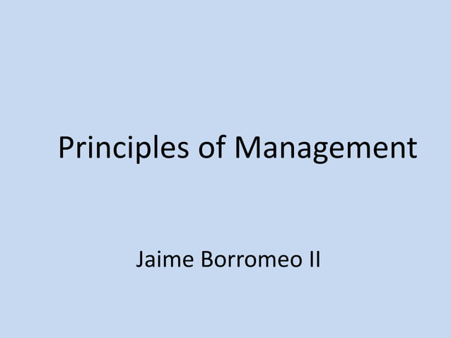 Principles of Management | PPT