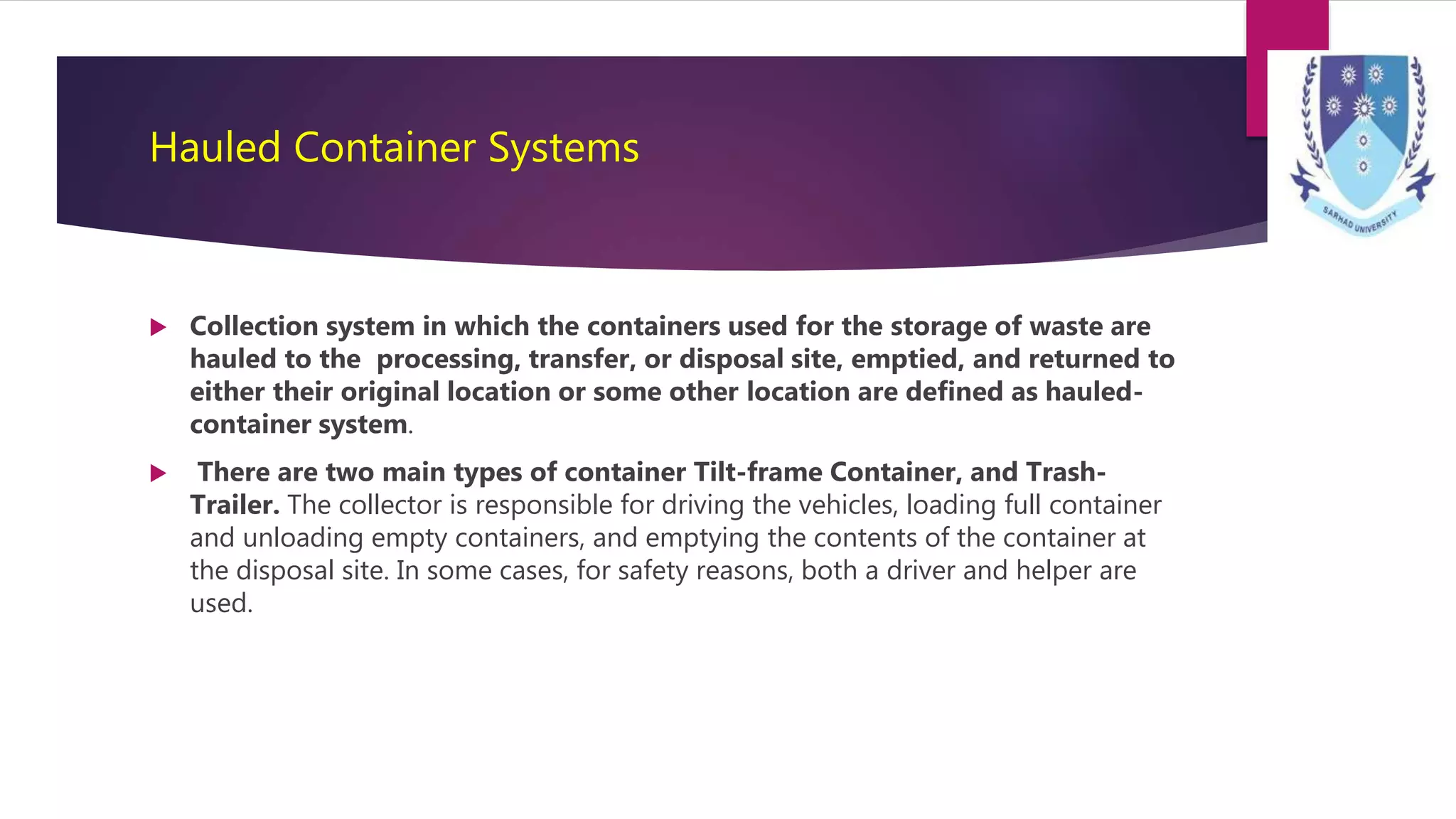 waste collection and transportation present | PPTX