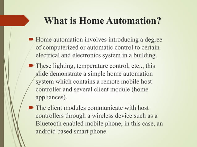 Home System automation using android application | PPTX | Smart Home ...
