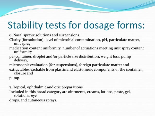 stability tests for pharmaceutical products | PPTX
