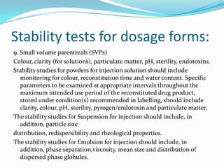 stability tests for pharmaceutical products | PPT