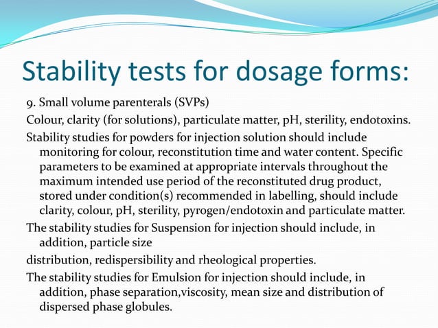 stability tests for pharmaceutical products | PPTX
