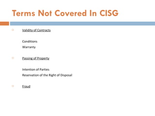 CISG - Contract of Sale of Goods | PPT