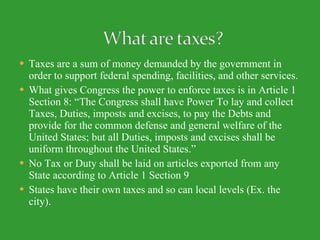 Presentation on Taxes | PPT
