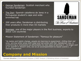 Marketing Plan for Sandeman Portwine | PPT