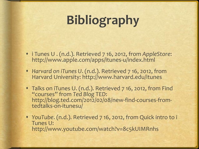 iTunes U Final presentation | PPT
