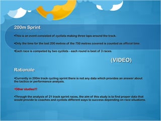 Track Cycling Sprint Analysis | PPT