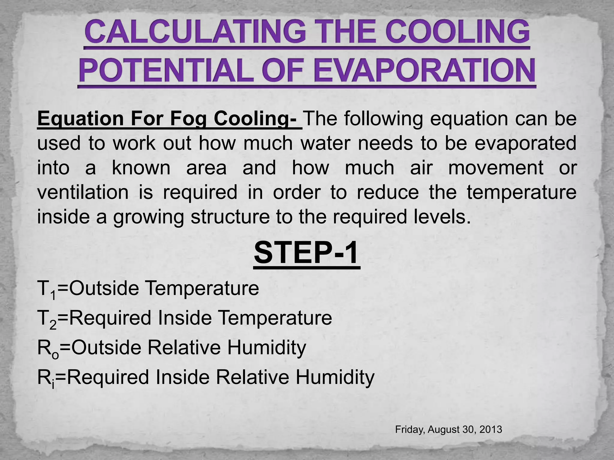 “STUDY AND FABRICATION OF OUTDOOR MIST/FOG COOLING SYSTEM THROUGH HIGH ...