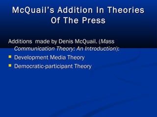 Normative/functionalist theories of press | PPT