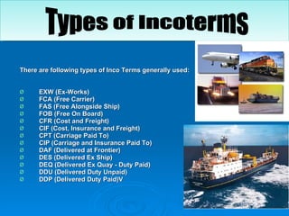 Inco Terms | PPT | Logistics and Transportation Industry | Industries