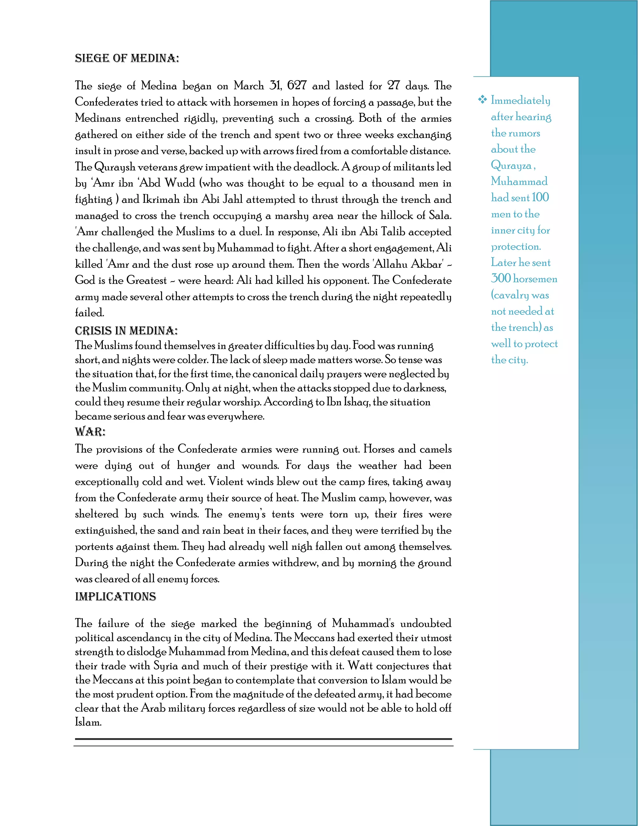 Ghazwat e Nabwi S.A.W.W. , Battles of Islam | PDF