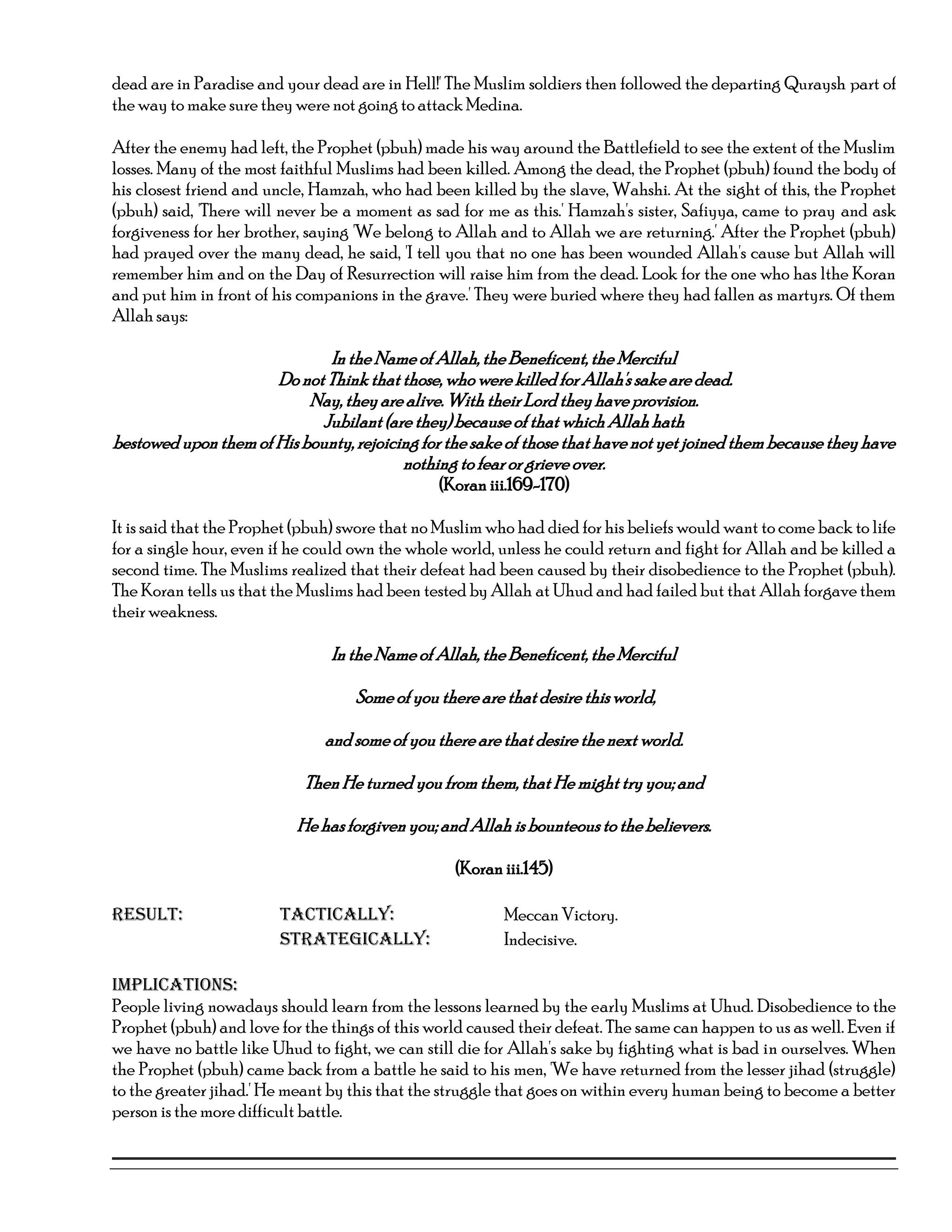 Ghazwat e Nabwi S.A.W.W. , Battles of Islam | PDF