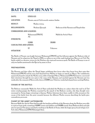 Ghazwat e Nabwi S.A.W.W. , Battles of Islam | PDF