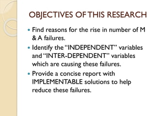 Merger And Acquisition - Reasons for Failure and Counter Measures | PPTX