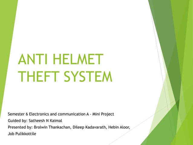 Anti Helmet Theft System | PPTX