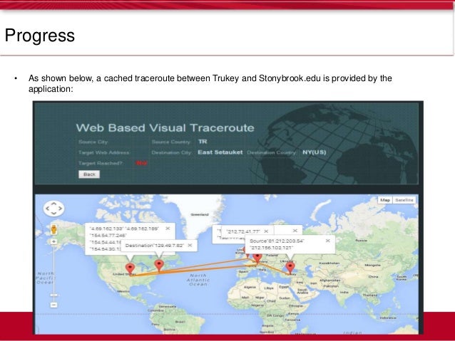 Web based visual traceroute