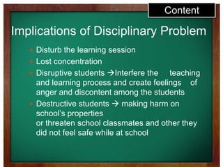 Handling Disciplinary Problem in the classroom | PPTX