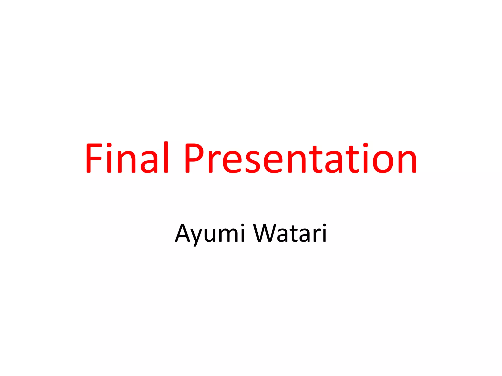 Final presentation | PPT