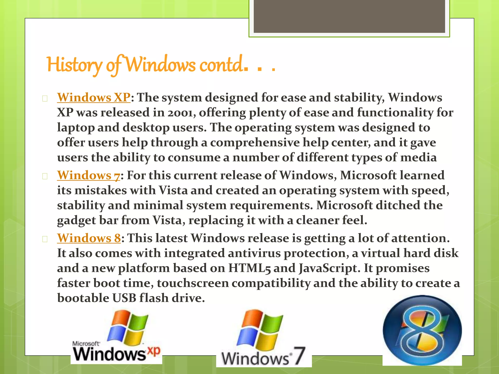 windows and its components | PPTX