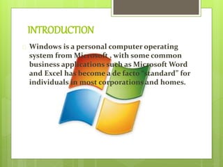 windows and its components | PPTX