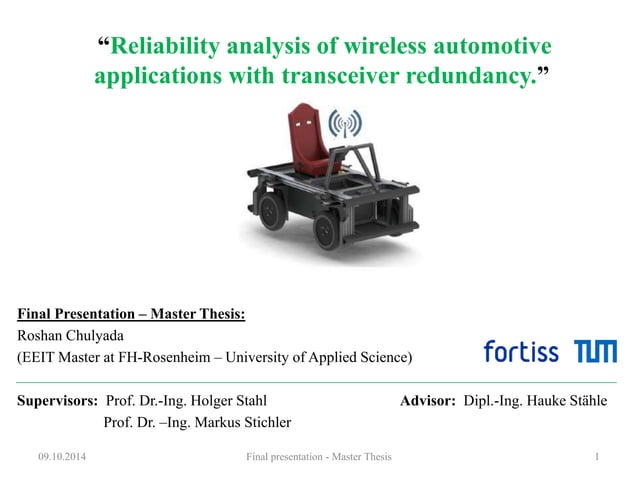 Reliability analysis of wireless automotive applications with ...