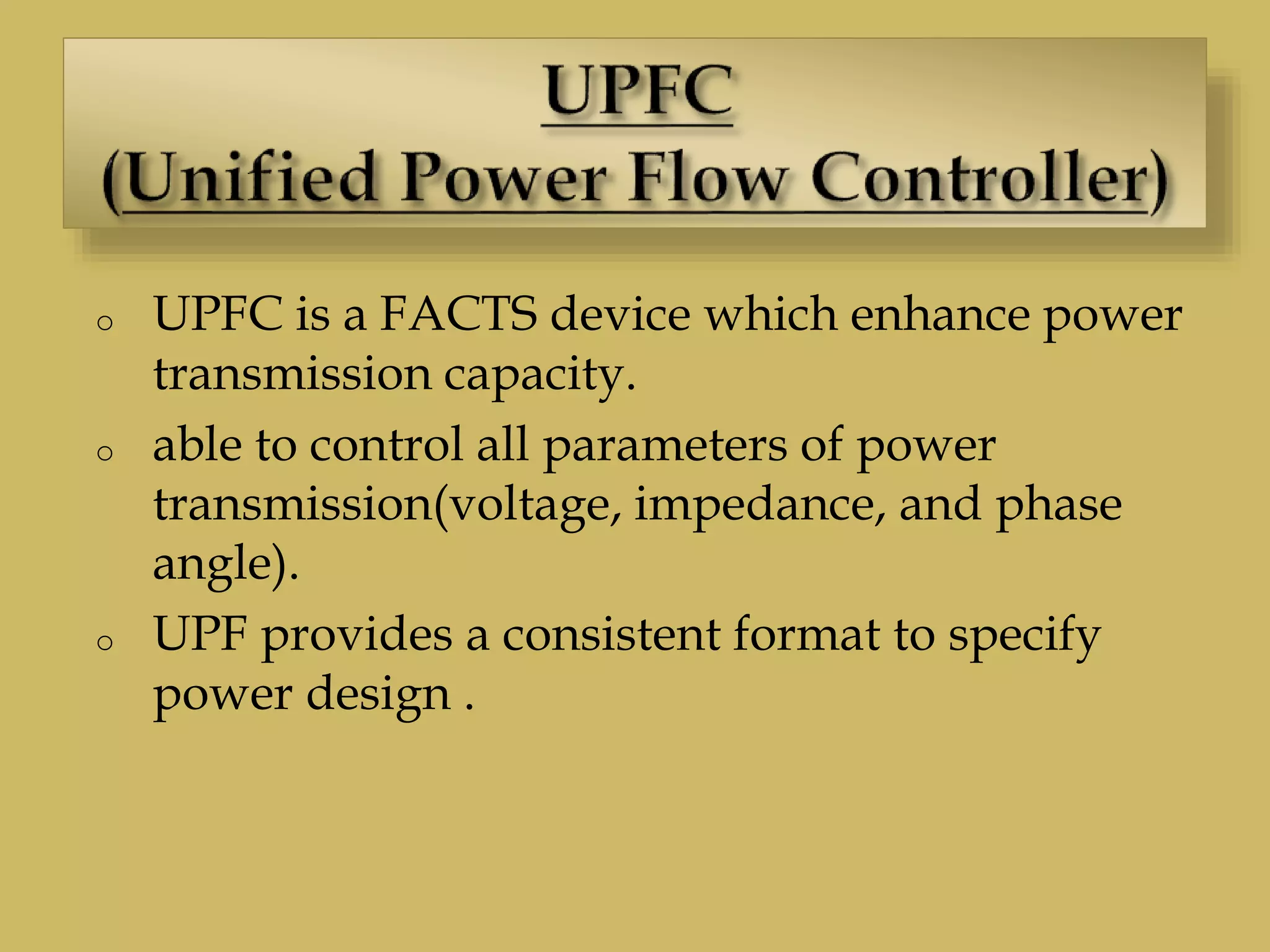 Optimal Load flow control using UPFC method | PPTX