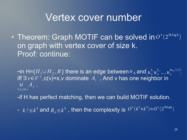 parameterized complexity for graph Motif | ODP | Physics | Science