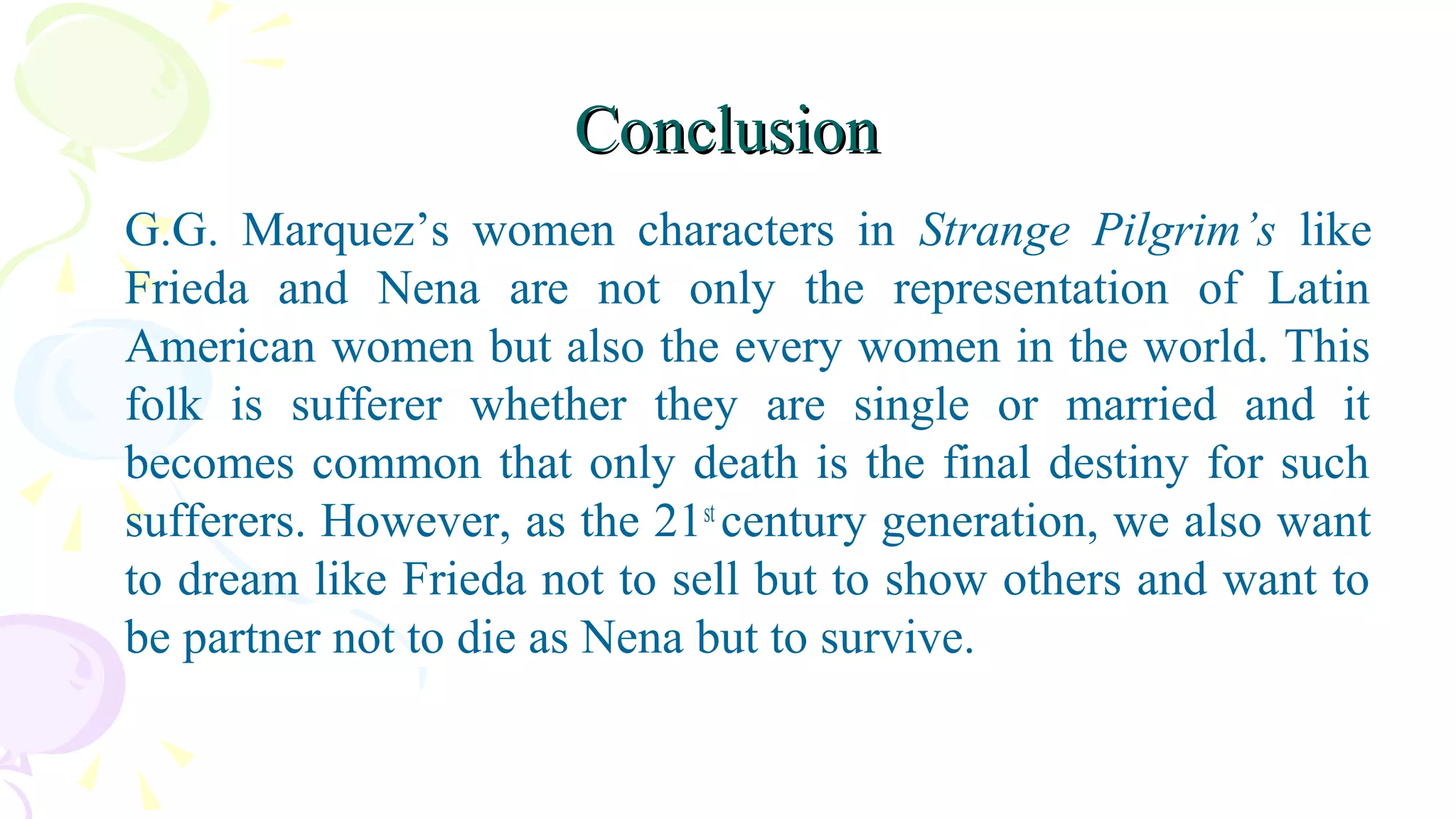 Presentation on Strange Pilgrims | PPT